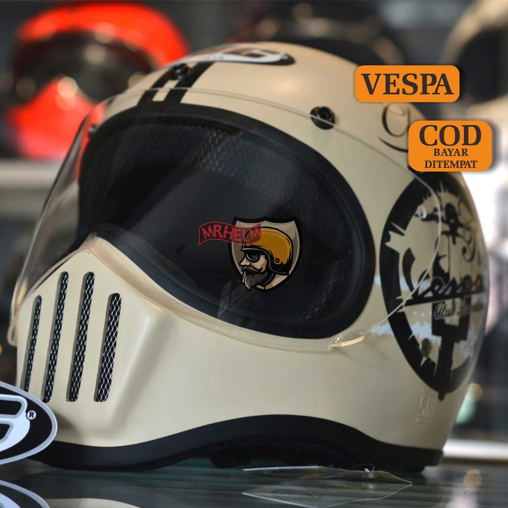 Jual HELM CAKIL HBC RETRO VESPA WITH OUTER VISOR ( MR HELM ) | Shopee ...