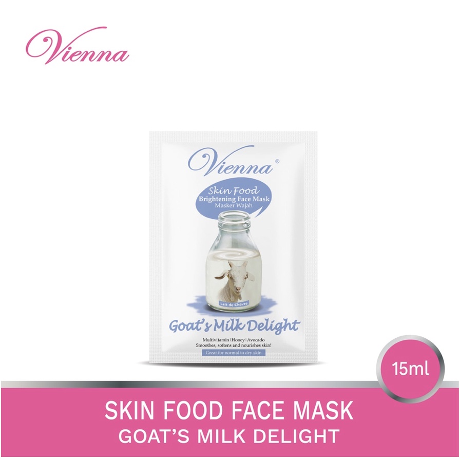Jual VIENNA SKIN FOOD FACE MASK CLAY GOAT'S MILK DELIGHT - 15ML SACHET ...