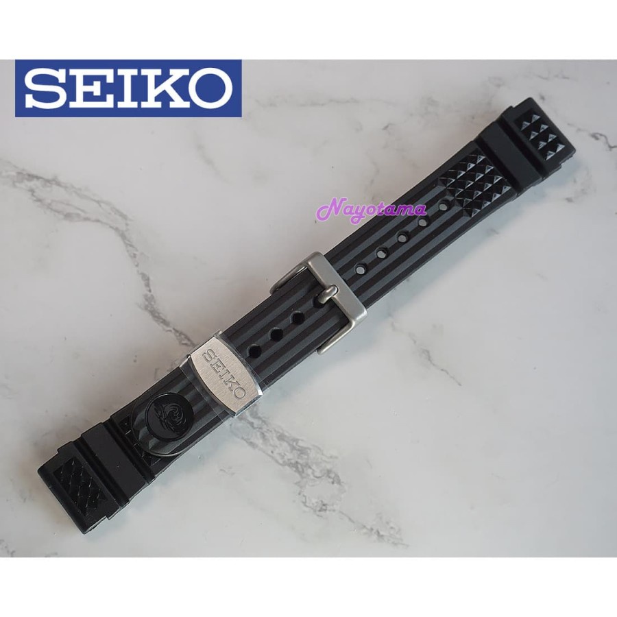 Jual 20mm Seiko Waffle Z20 Black Rubber Strap Hitam for Seiko Diver ...