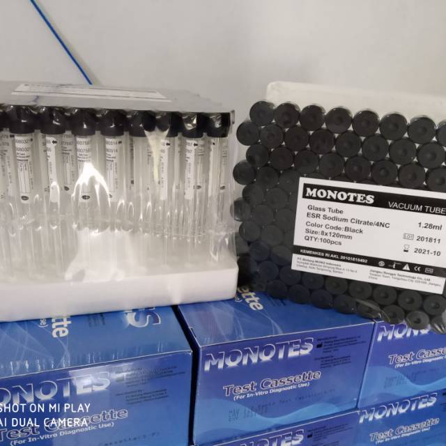 Jual MONOTES GLASS ESR SODIUM CITRATE/4NC 1.28ML laju endap darah ...