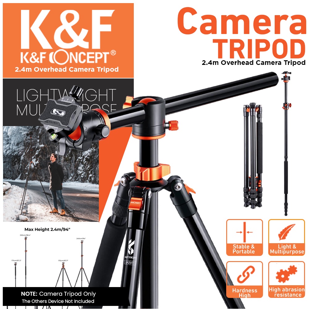 Jual KNF Concept Camera Horizontal Rotation Tripod SA254T1 with Monopod ...