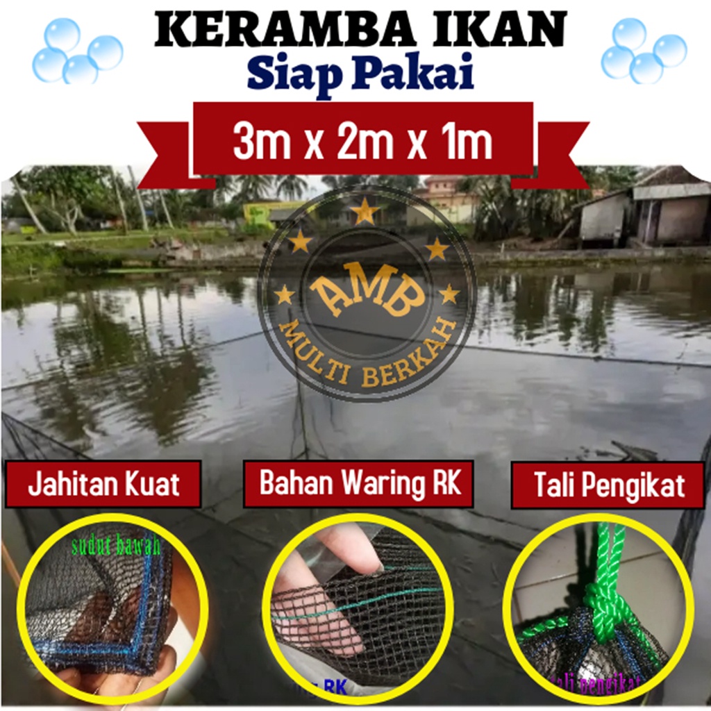 Jual Keramba Ikan Bahan Waring RK Anti Geser Ukuran 3m x 2m x 1m ...