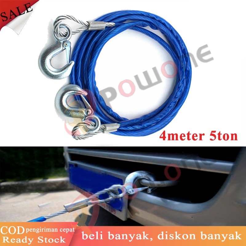 Jual Car Tow Ropes 4M 5 Tons 5M 7Ton Tali Derek Tugas Berat 4M 5 Ton ...