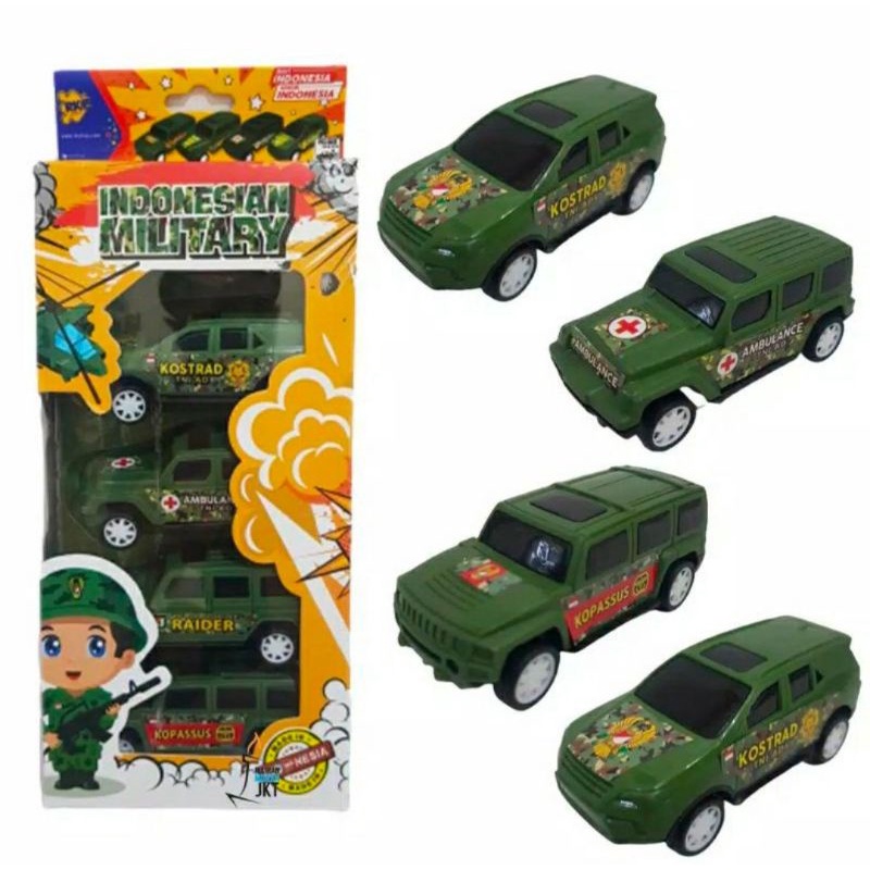 Jual Mainan Mobil Tentara Set Isi 4 Pcs Pullback | Shopee Indonesia