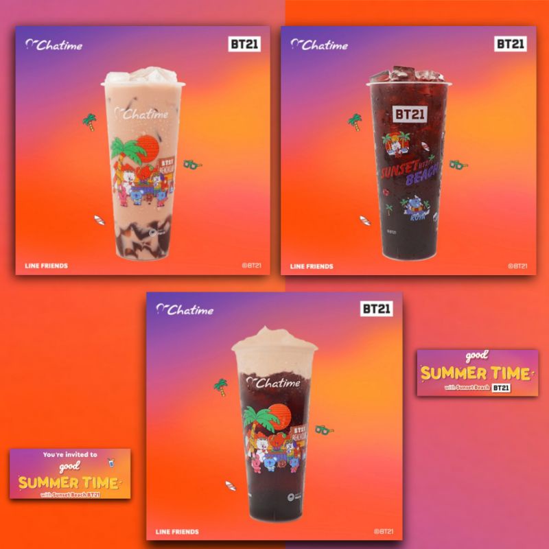 Jual CUP CHATIME BT21 | CUP BT21 CHATIME SUMMER TIME | STOCK LIMIT ...