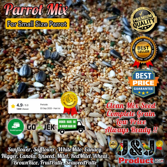 Jual Pakan Ternak / lomba Lovebird Falk Parkit J&J Premium Seed 5kg ...