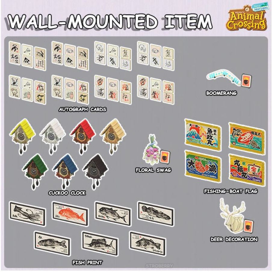 Jual Wall-Mounted Item TV Camera CLock ACNH Animal Crossing | Shopee ...