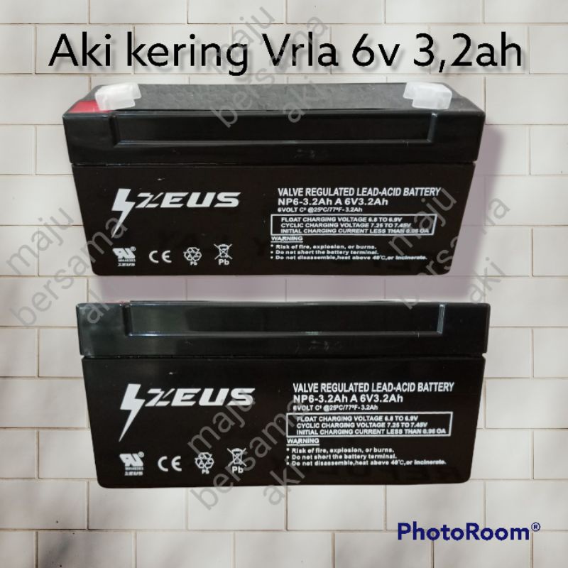 Jual Aki Baterai 6V 3,2 ah Zeus Vrla Aki Timbangan | Shopee Indonesia