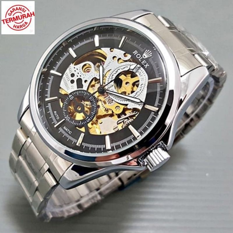 Jual Jam Tangan Pria Otomatis Skeleton Big Chain Peta | Shopee Indonesia