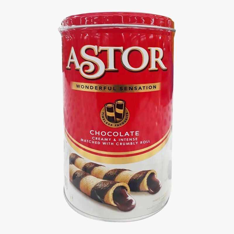 Jual ASTOR Wafer Stick Chocolate Kaleng 330 gr | Shopee Indonesia
