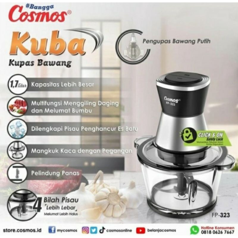 Jual Chopper COSMOS FO-323 Kapasitas besar 1,7 L, Pengiling daging dan ...