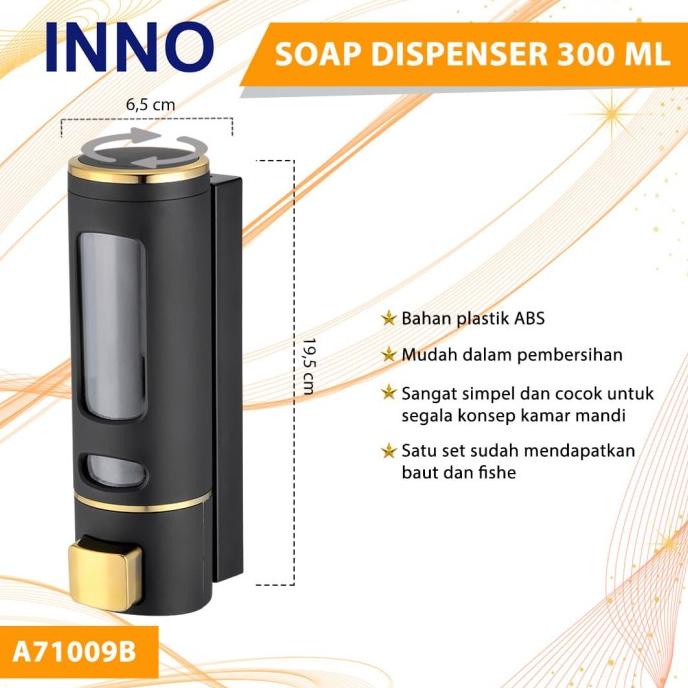 Jual Inno Sericite Soap Dispenser Black / Tempat Sabun Cair Single ...
