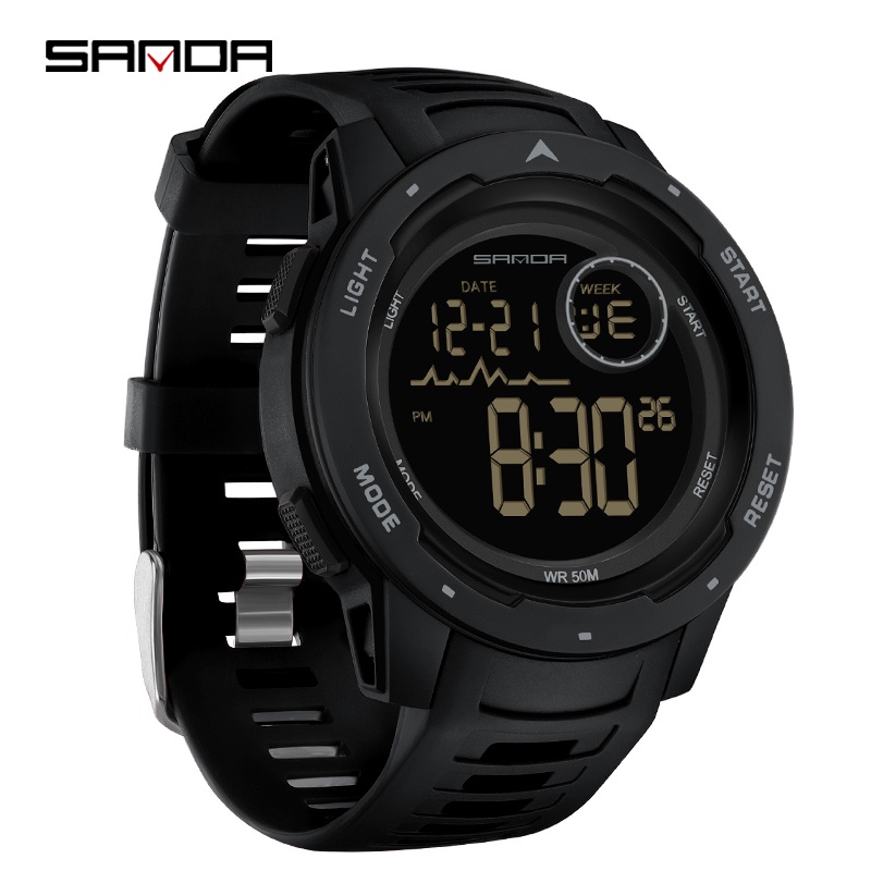 Jual SANDA 2125 Jam Tangan Pria Digital EL Backlight Sport Watch Anti Air | Shopee Indonesia