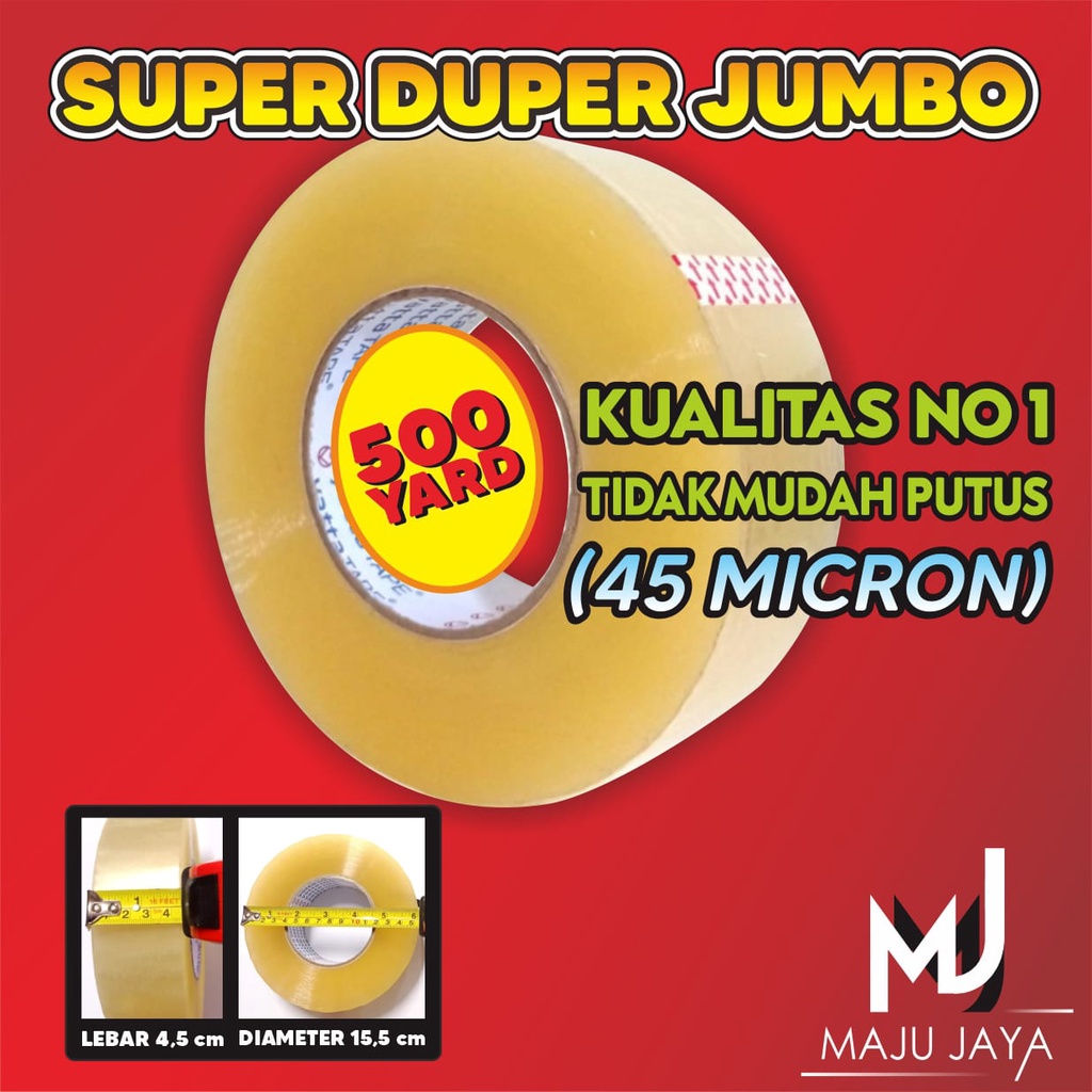 Jual Lakban Jumbo Besar Tebal Bening Coklat 2 INCH SUPER 45 MM 500yard ...
