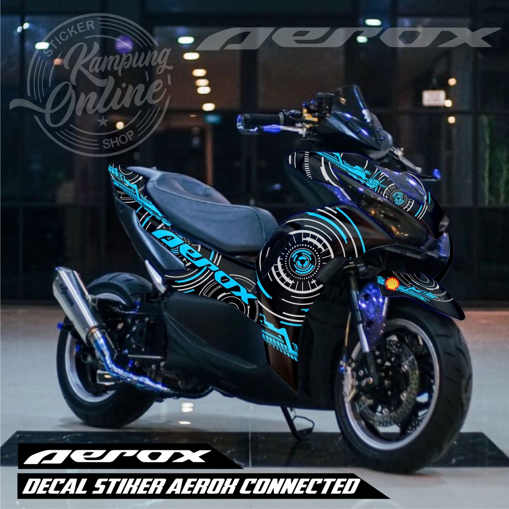 Jual decal motor fullbody aerox new connected simpel tekno desain ...