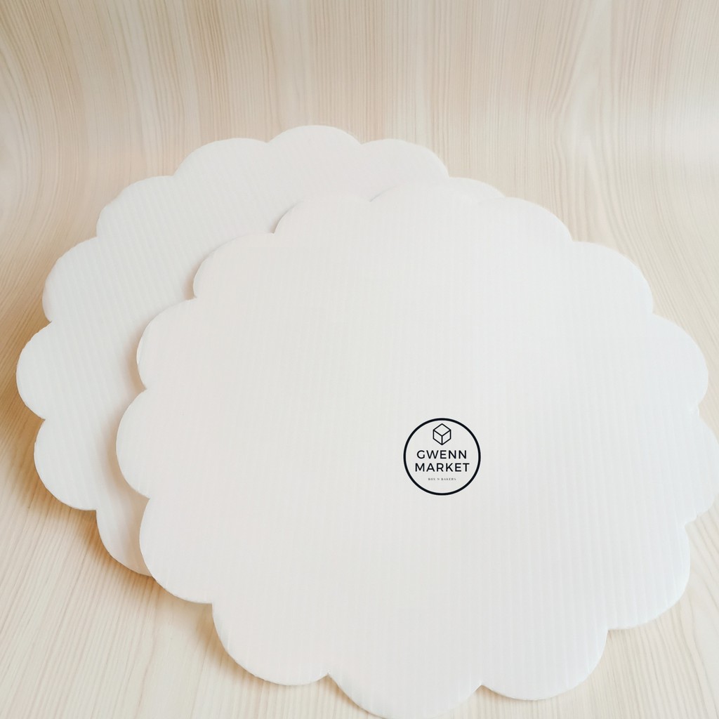 Jual alas kue per 5pcs tatakan kue tatakan cake alas cake putih white ...