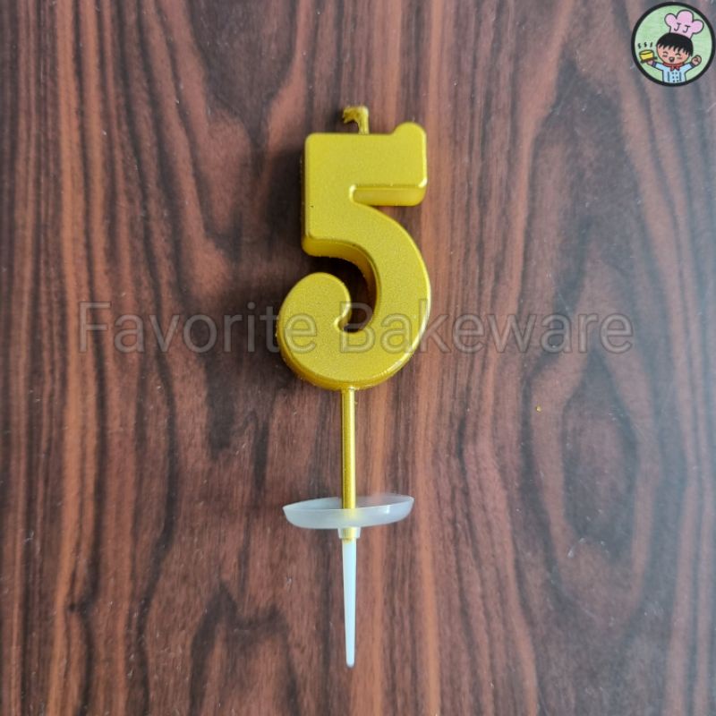 Jual Lilin Angka Gold Emas Kue Ulang Tahun Happy Birthday Candle Number ...