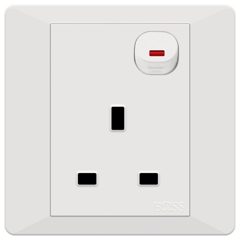 Jual BOSS B2015N 13A 250V BS switched socket outlet w/ neon & safety ...