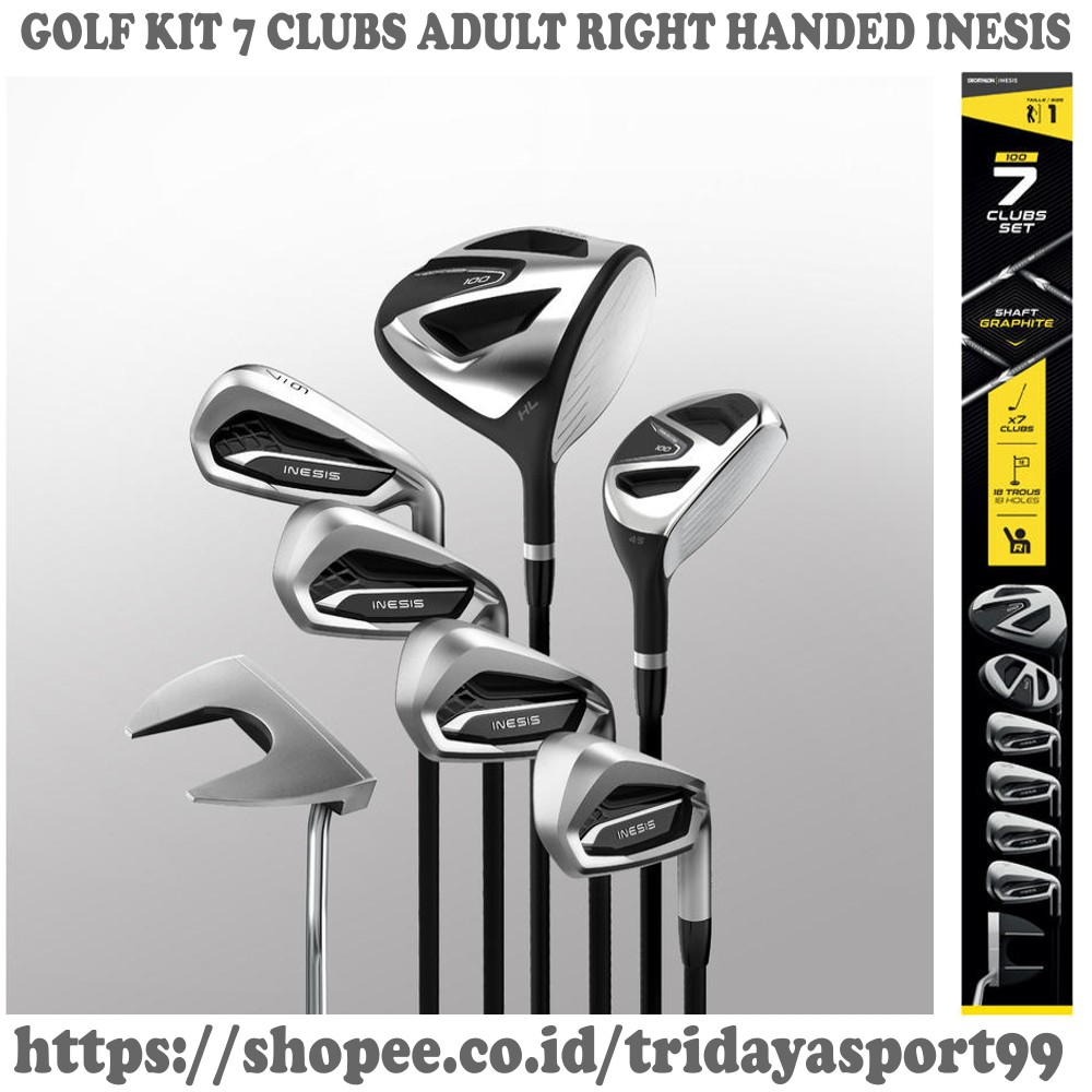 Jual INESIS STIK GOLF DEWASA KIT 7 CLUBS 100 ADULT SIZE 1 & 2 RIGHT ...