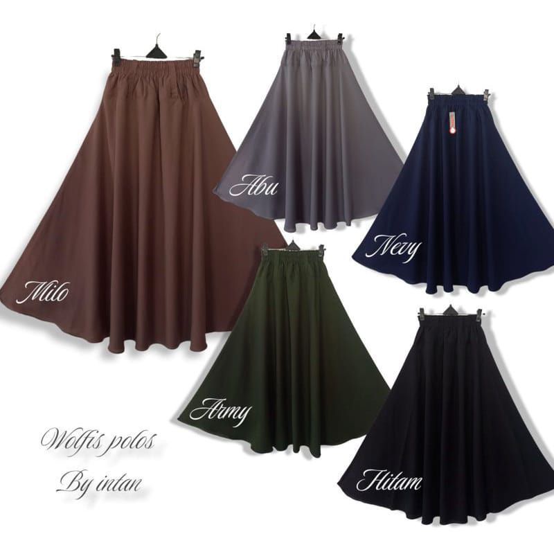 Jual Rok Panjang Wanita Model Payung Bahan Wolfis Premium Jatuh Halus ...