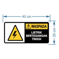 Jual Ready Cutting Stiker Rambu Waspada Listrik Tegangan Tinggi 40cm x ...