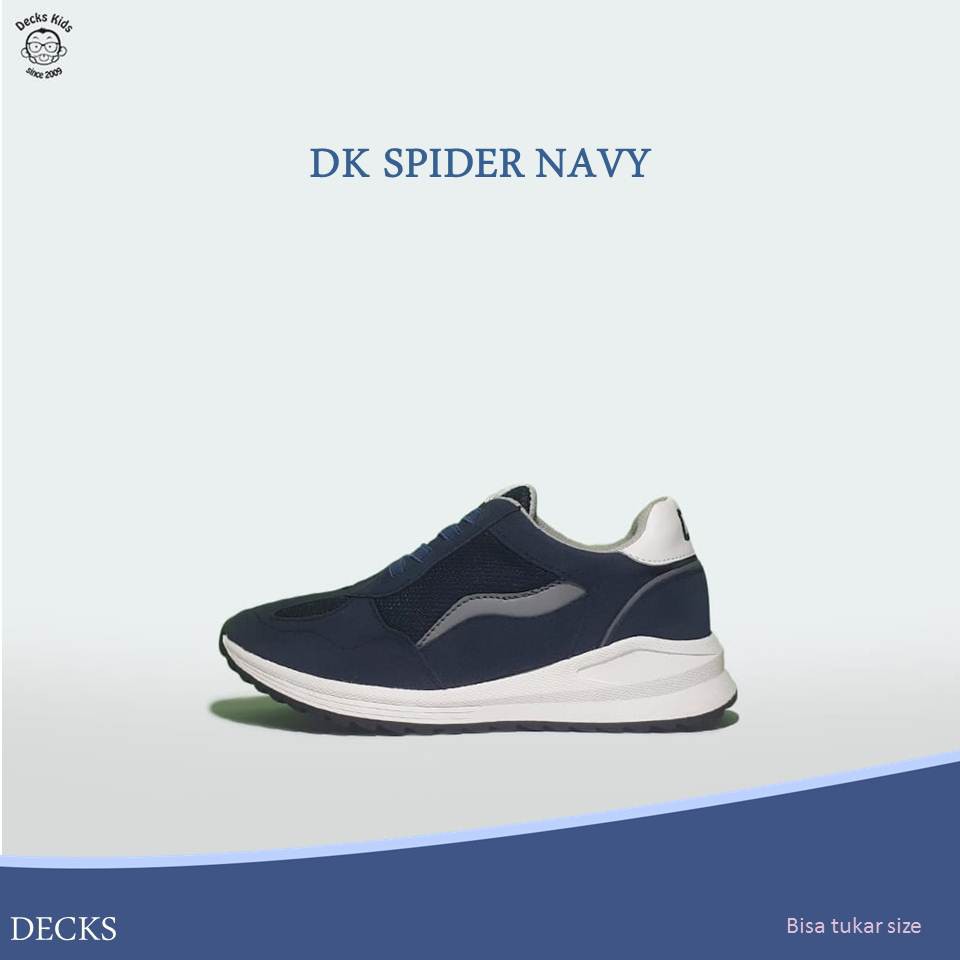 Jual DECKS SEPATU DEWASA DK SPIDER NAVY SNEAKERS KEREN TRENDY RUNNING ...