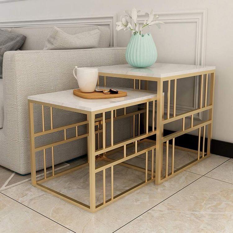 Jual Set Meja Luxury Bahan Besi Replika Marmer TOP HPL Motif Marble ...