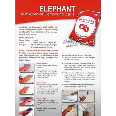 Jual Joint Cornice Compound Elephant / Kompon Gypsum Elephant Kiloan ...