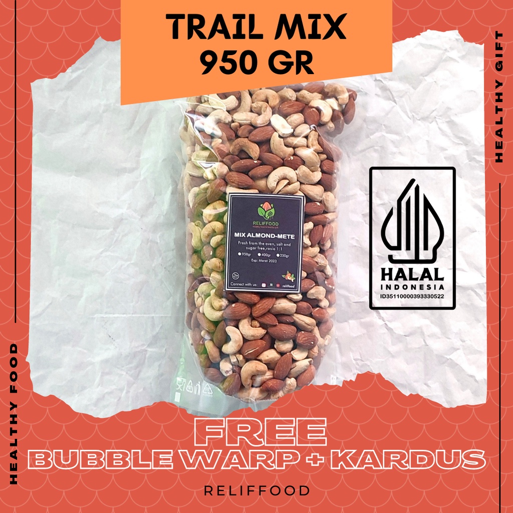 Jual TRAIL MIX KACANG ALMOND DAN METE MEDE PANGGANG 950 GRAM MIXED NUTS ...