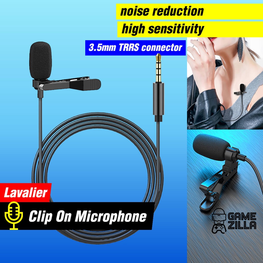 Jual Mic Clip On 3.5mm HP Microphone Mini Mikrofon Jepit Lavalier Klip ...