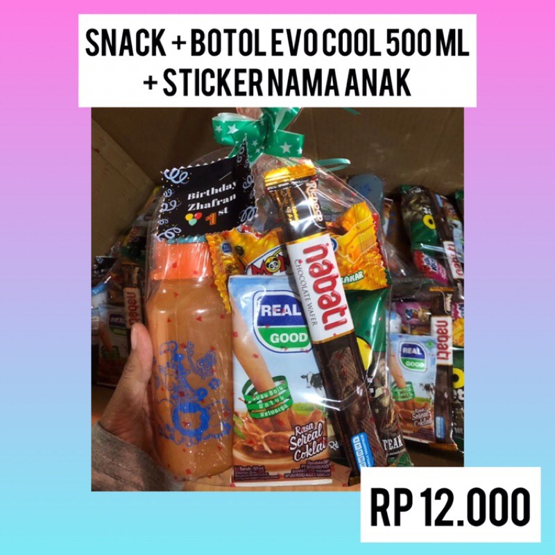 Jual Snack + Botol Evo Cool 500 ml + Sticker | Shopee Indonesia