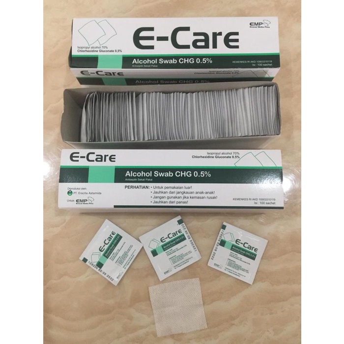 Jual Alkohol Swab + Chg 0.5 E Care | Shopee Indonesia