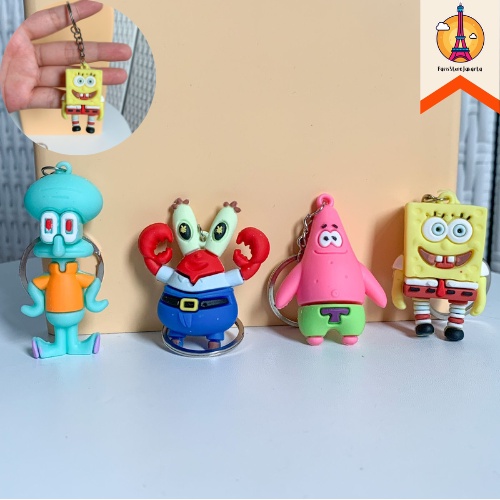 Jual Gantungan Kunci Spongebob Patrick Star Squidward Mr Crab Lucu ...