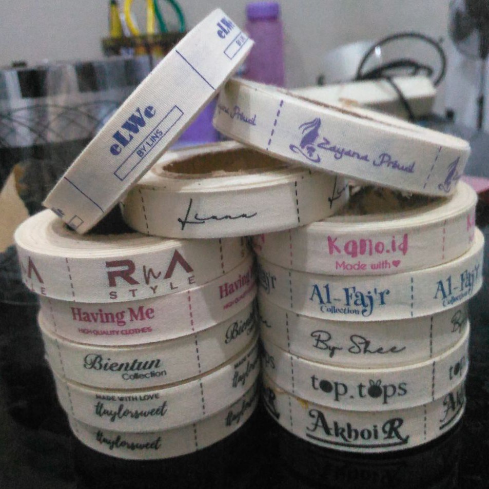 Jual label baju / label hijab / label masker / label woven katun ...