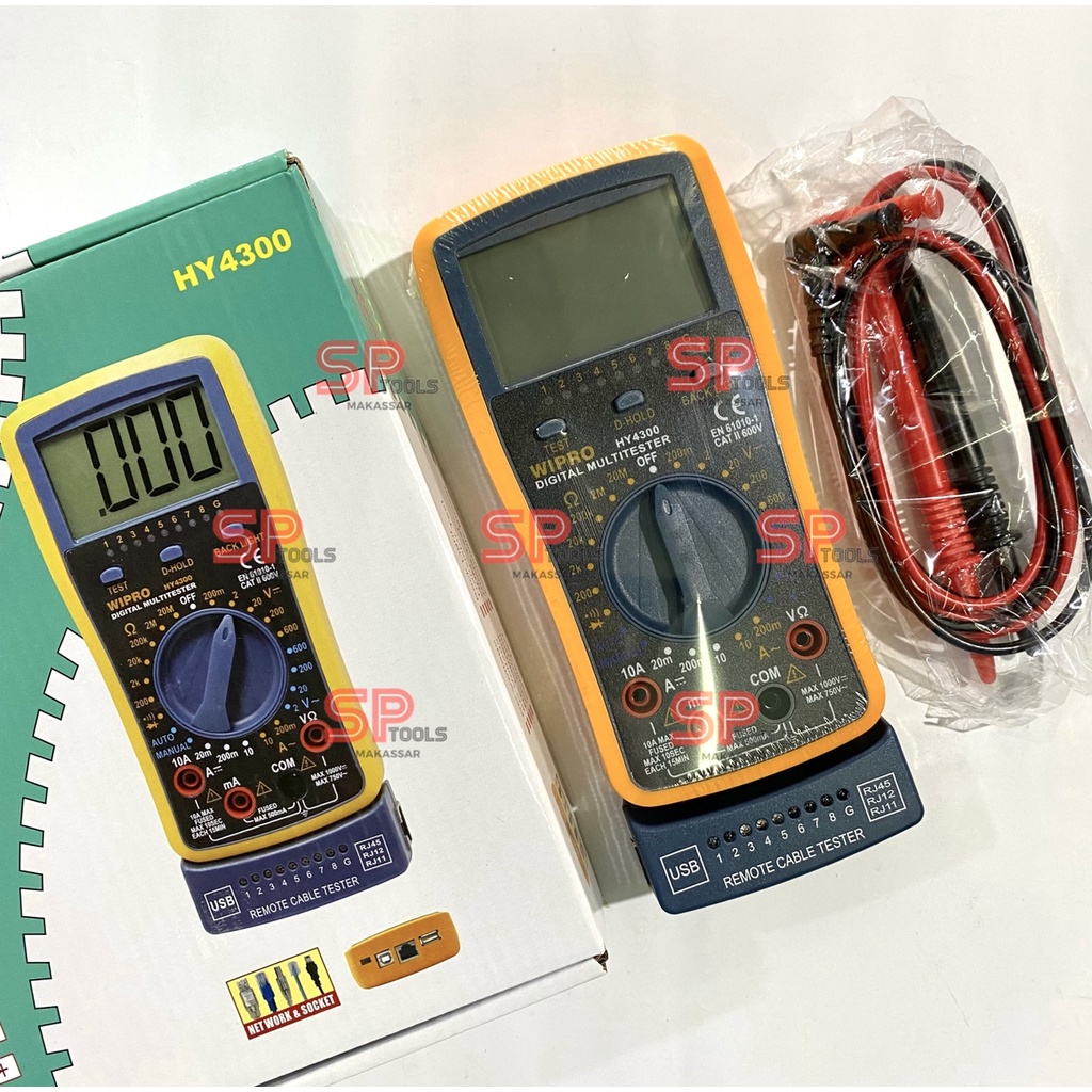 Jual MULTI TESTER DIGITAL LAN USB HFE DIODE TRANSISTOR WIPRO HY4300 HY ...