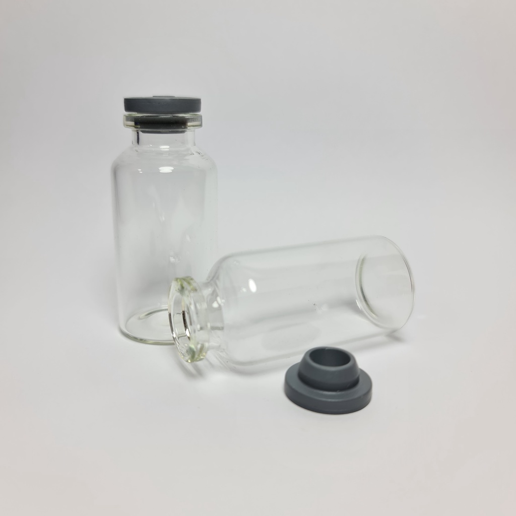 Jual Vial 20ml botol kaca tester tutup karet rubber stopper | Shopee ...