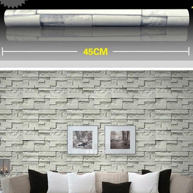 Jual Wallpaper Stiker Dinding Motif Batu Bata Bahan PVC Berkualitas ...