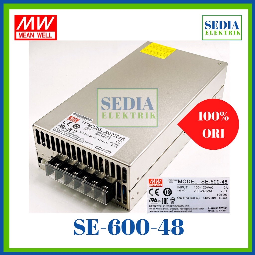 Jual POWER SUPPLY MEAN WELL SE-600-48 SE 600 48 SE60048 RSP-600-48 ...