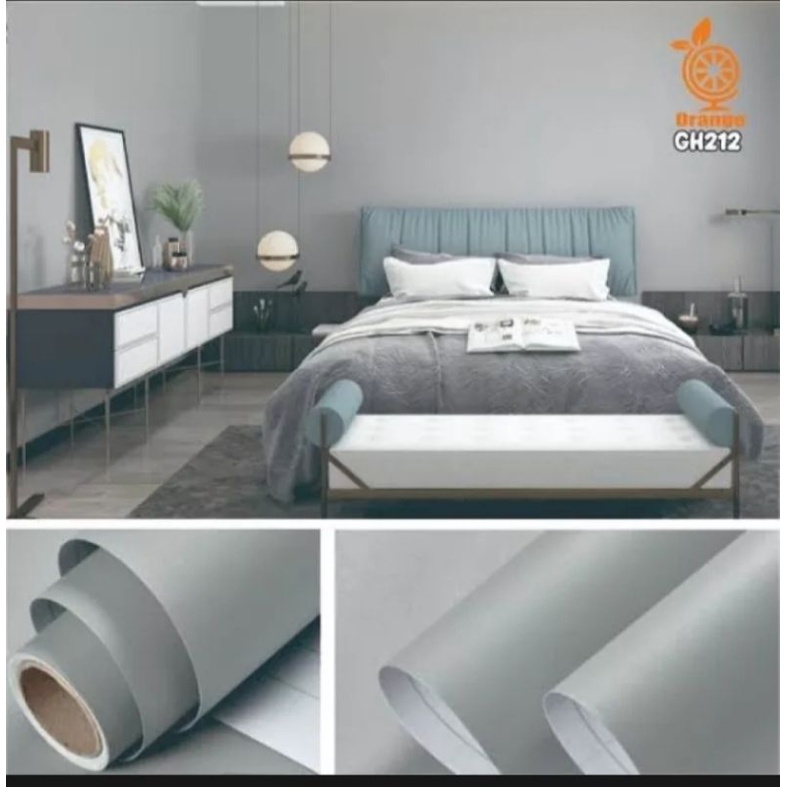 Jual Wallpaper Sticker Dinding motif Polos abu abu gh212 | Shopee Indonesia