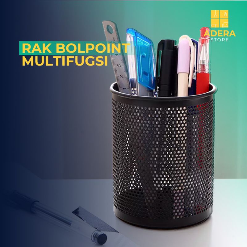 Jual Rak tempat pulpen bolpoint pensil holder alat tulis jaring bulat ...