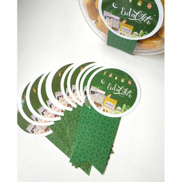 Jual Stiker toples kue kering stiker lebaran sticker segel label toples ...