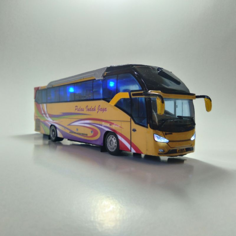 Jual Miniatur bus PULAU INDAH JAYA body new Rexus Full lampu scale 1:64 ...