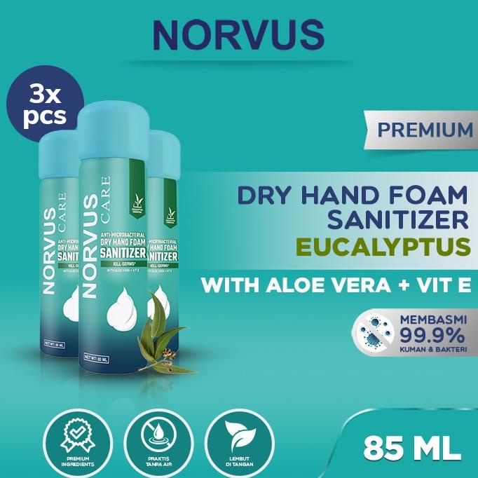 Jual Dry Hand Foam Sanitizer 3x 85 ml - Norvus | Shopee Indonesia