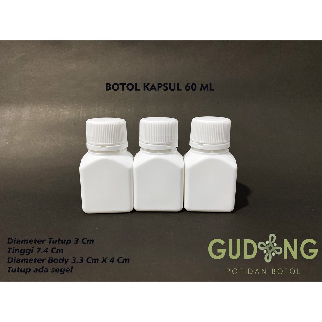 Jual BOTOL KAPSUL 60 ML ( KEMASAN 1 Kg Isi 30 Pcs @ Rp 1825) | Shopee ...