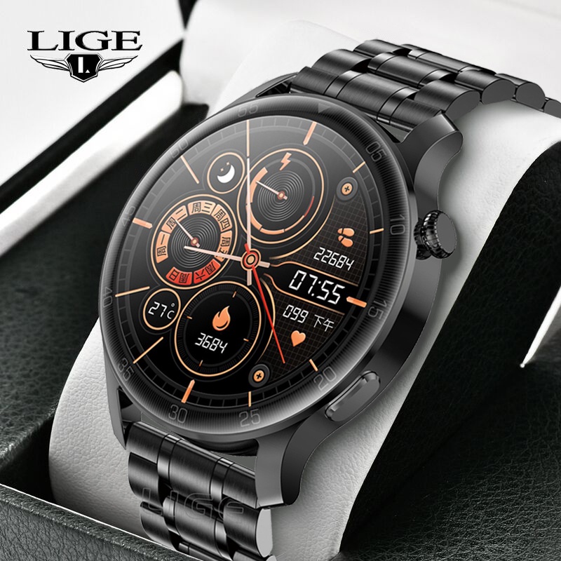 Jual LIGE Jam Tangan Pintar Pria Tekanan Darah Monitor Denyut Suara 24 ...