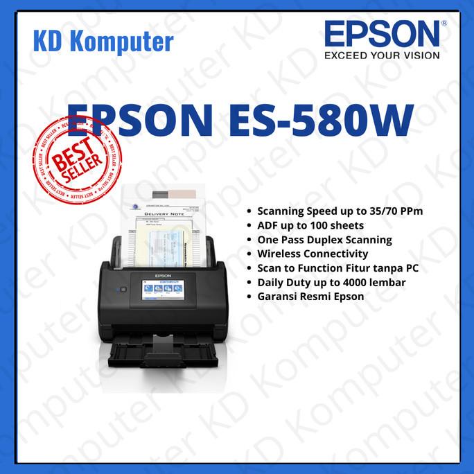 Jual Epson WorkForce ES-580W A4 Duplex Sheet-fed Document Scanner ...