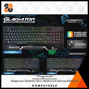 Jual Dragonwar Gladiator Semi-Mechanical Gaming Keyboard - Rainbow LED ...