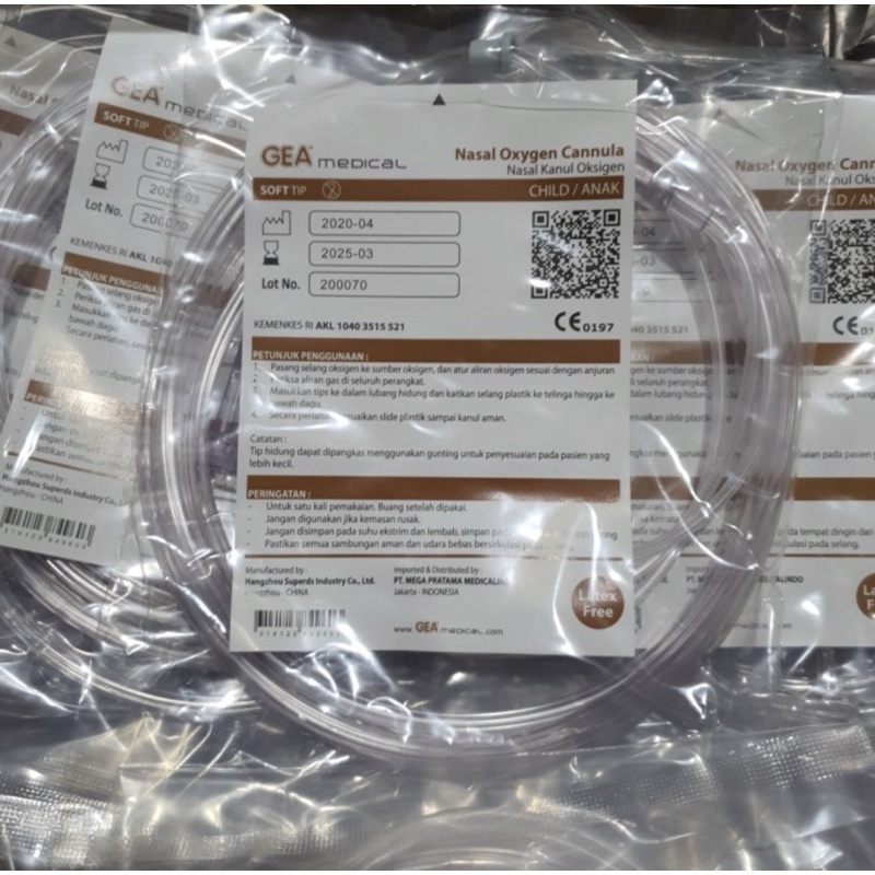 Jual Selang Oksigen / Nasal Oxygen Cannula / Selang Oxygen / Nasal ...