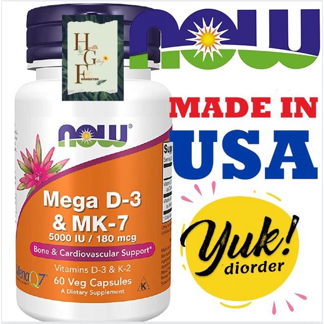 Jual NOW MEGA D3 MK7 5000 IU 180 MCG FOOD FOODS Vitamin Vit | Shopee ...