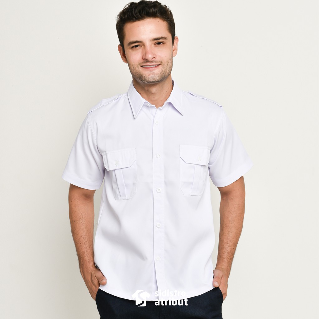 Jual KEMEJA KERJA KANTOR LENGAN PENDEK PRIA PUTIH - KEMEJA PUTIH PENDEK - KEMEJA KANTOR PUTIH ...